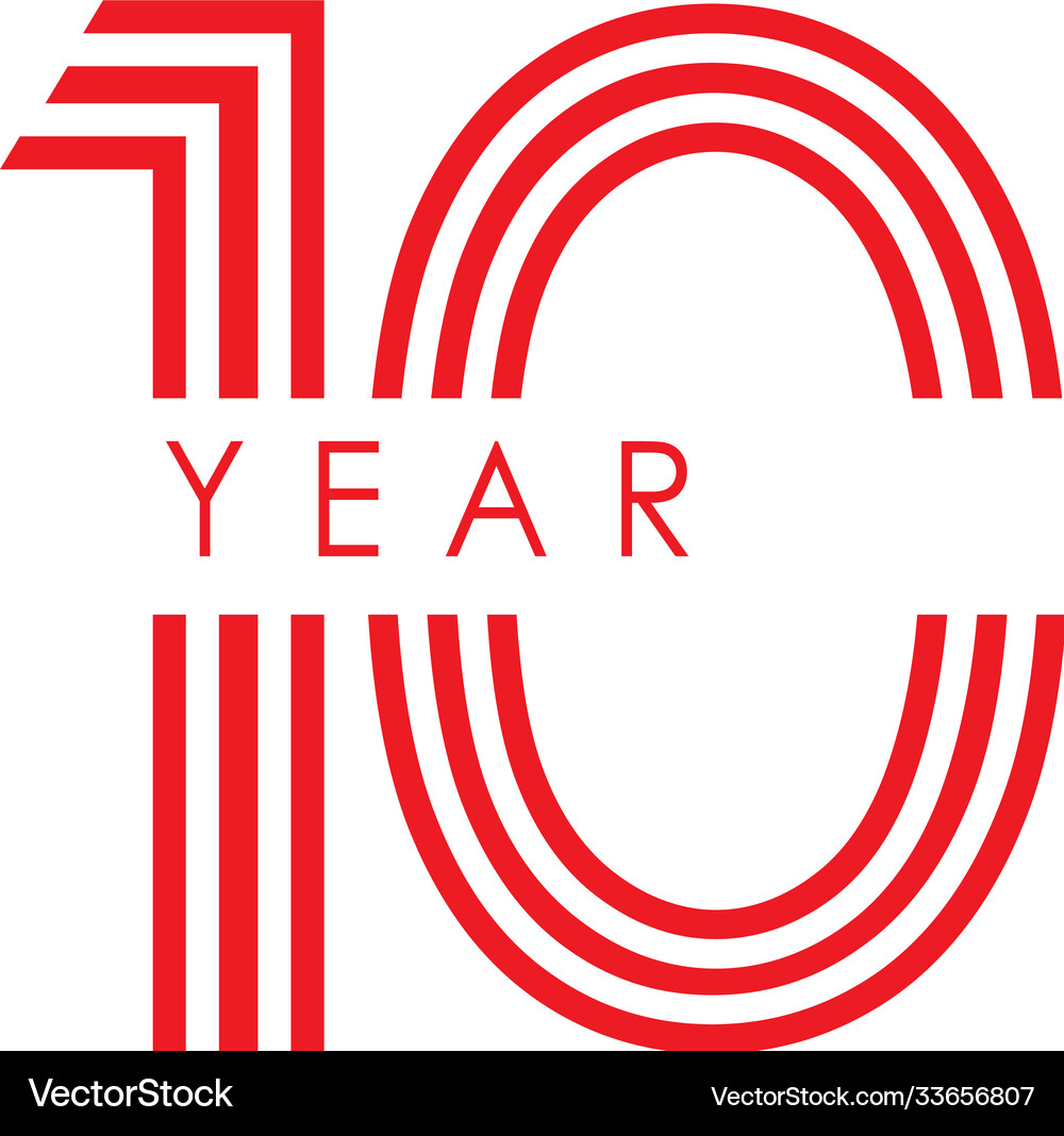 10 year celebrate template design Royalty Free Vector Image