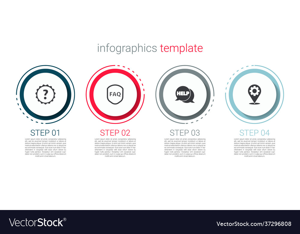 Set question mark shield with text faq speech Vector Image