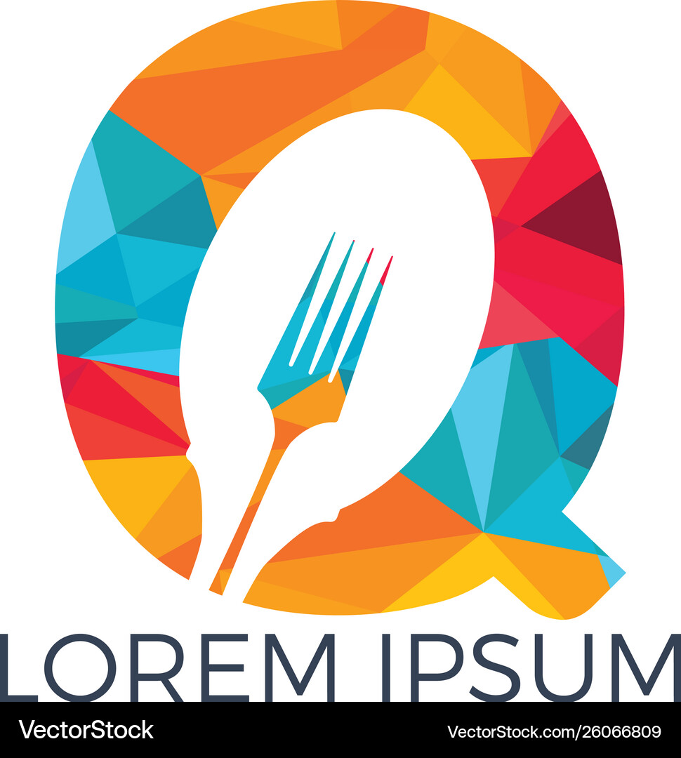 Letter q food logo template Royalty Free Vector Image