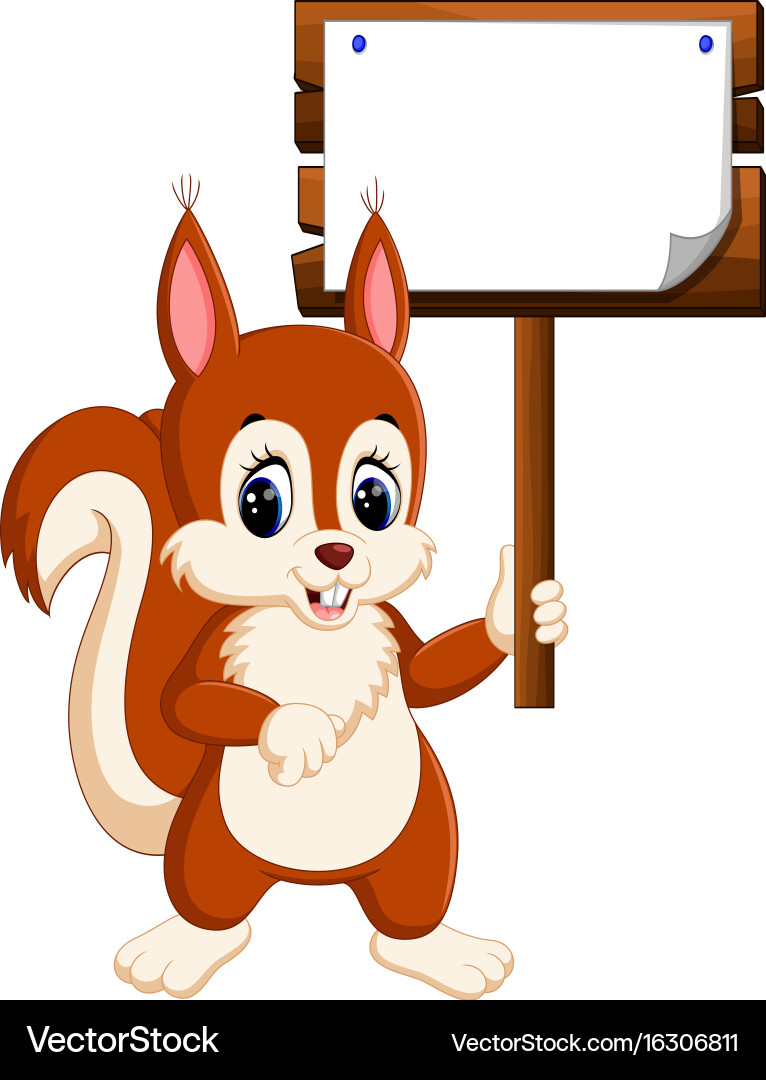 Cartoon funny squirrel Royalty Free Vector Image