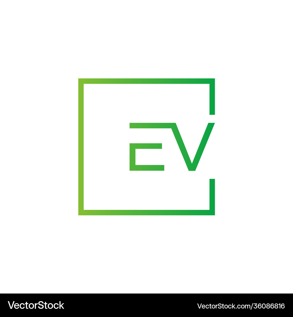 Creative initial letter ev square logo design Vector Image