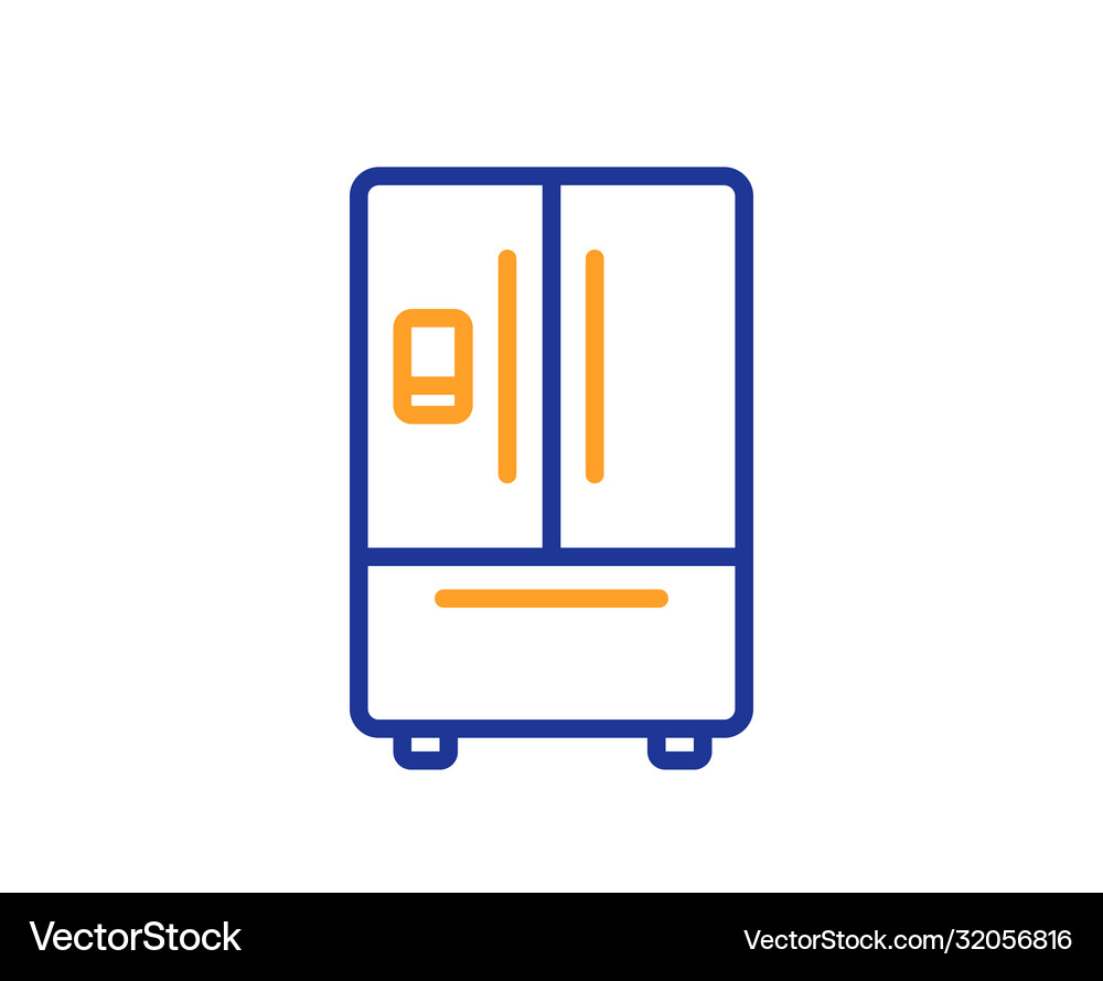 Refrigerator with ice maker line icon fridge sign Vector Image