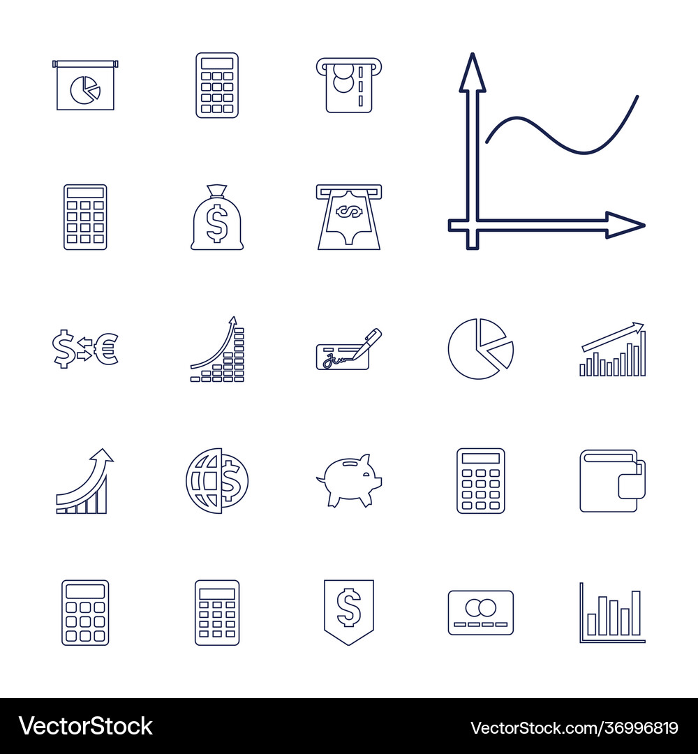 Economy icons Royalty Free Vector Image - VectorStock