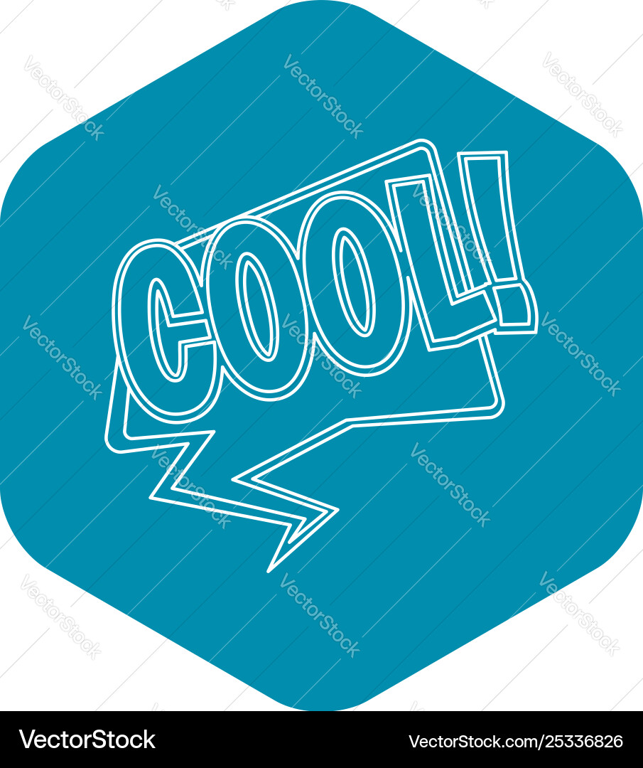 Cool comic text sound effect icon outline style Vector Image