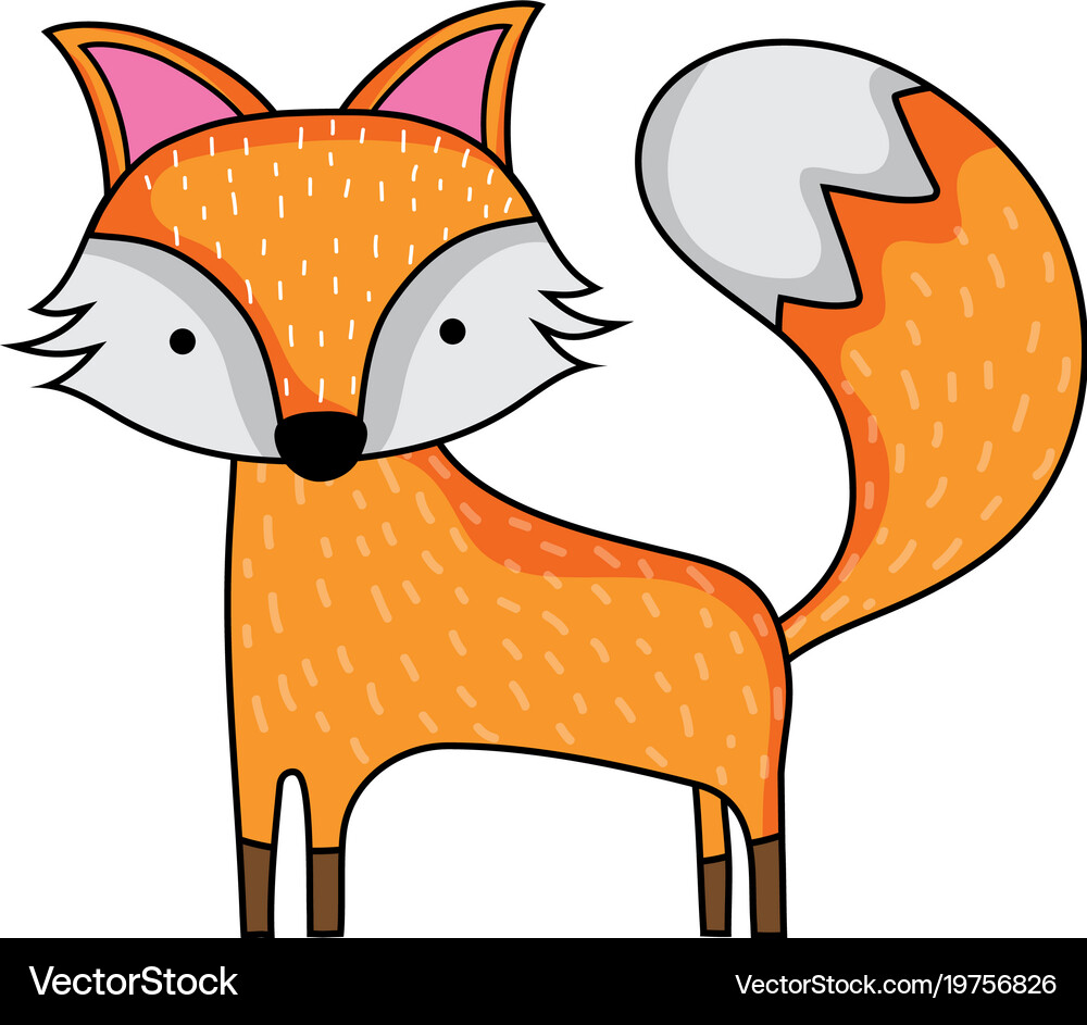 Cute fox wild animal forest Royalty Free Vector Image