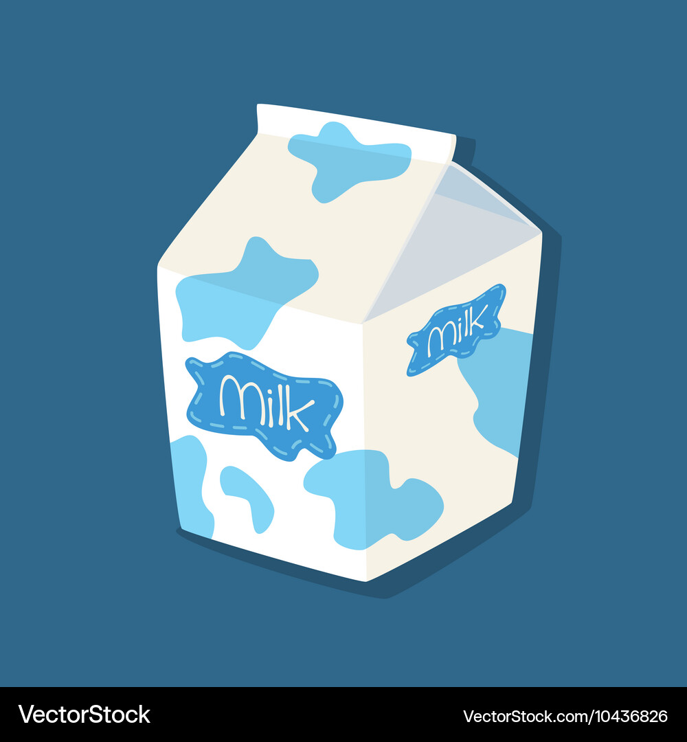 Milk packaging in blue background Royalty Free Vector Image