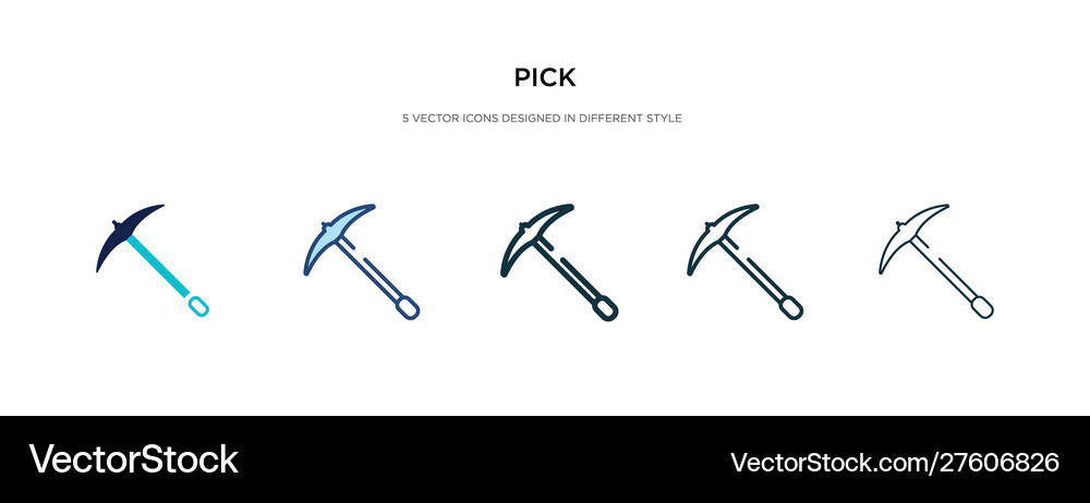 Pick icon in different style two colored Vector Image