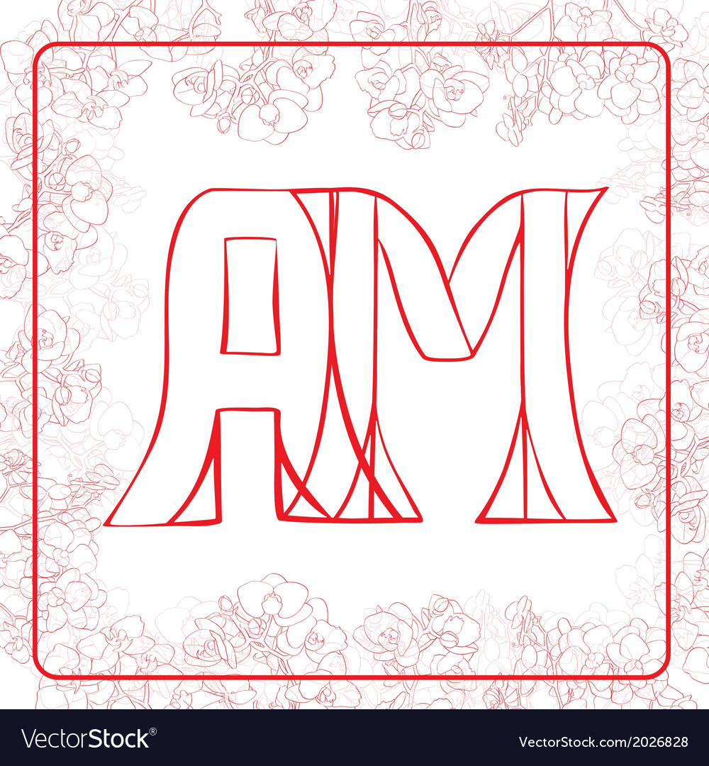 AM monogram Royalty Free Vector Image - VectorStock
