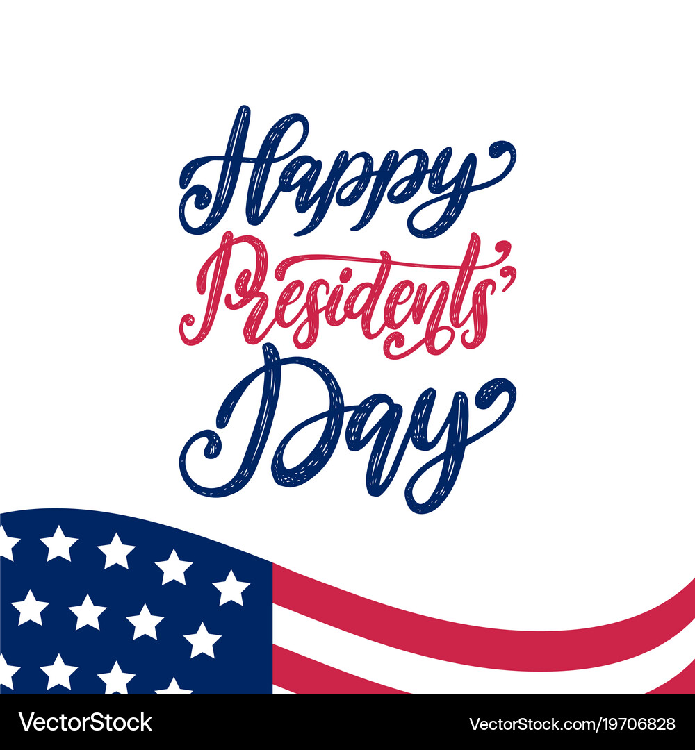 Happy presidents day handwritten phrase Royalty Free Vector
