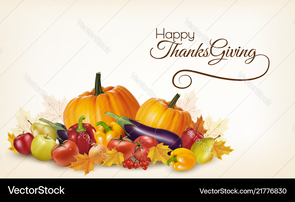 Happy thanksgiving background with colorful Vector Image