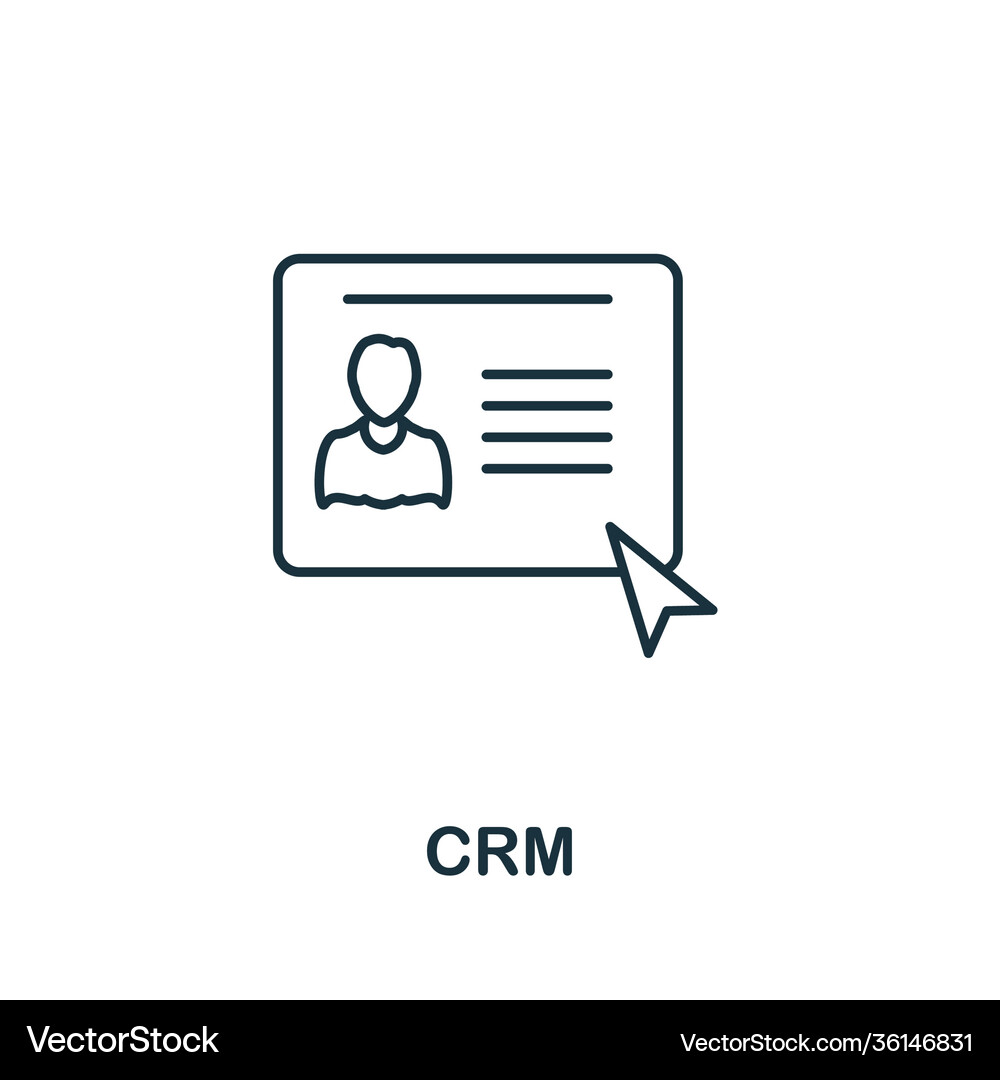 Crm icon simple element from business Royalty Free Vector