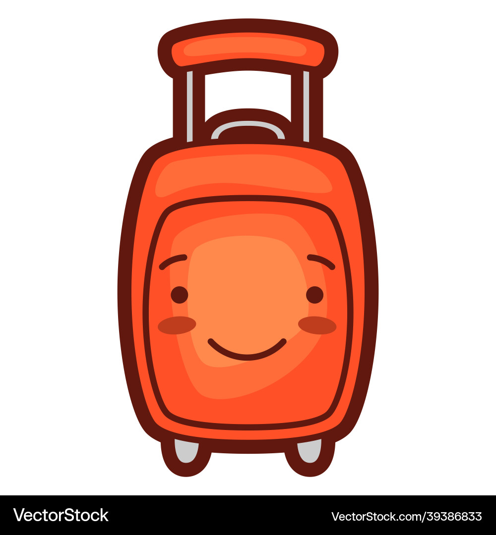 Suitcase in cartoon style cute Royalty Free Vector Image
