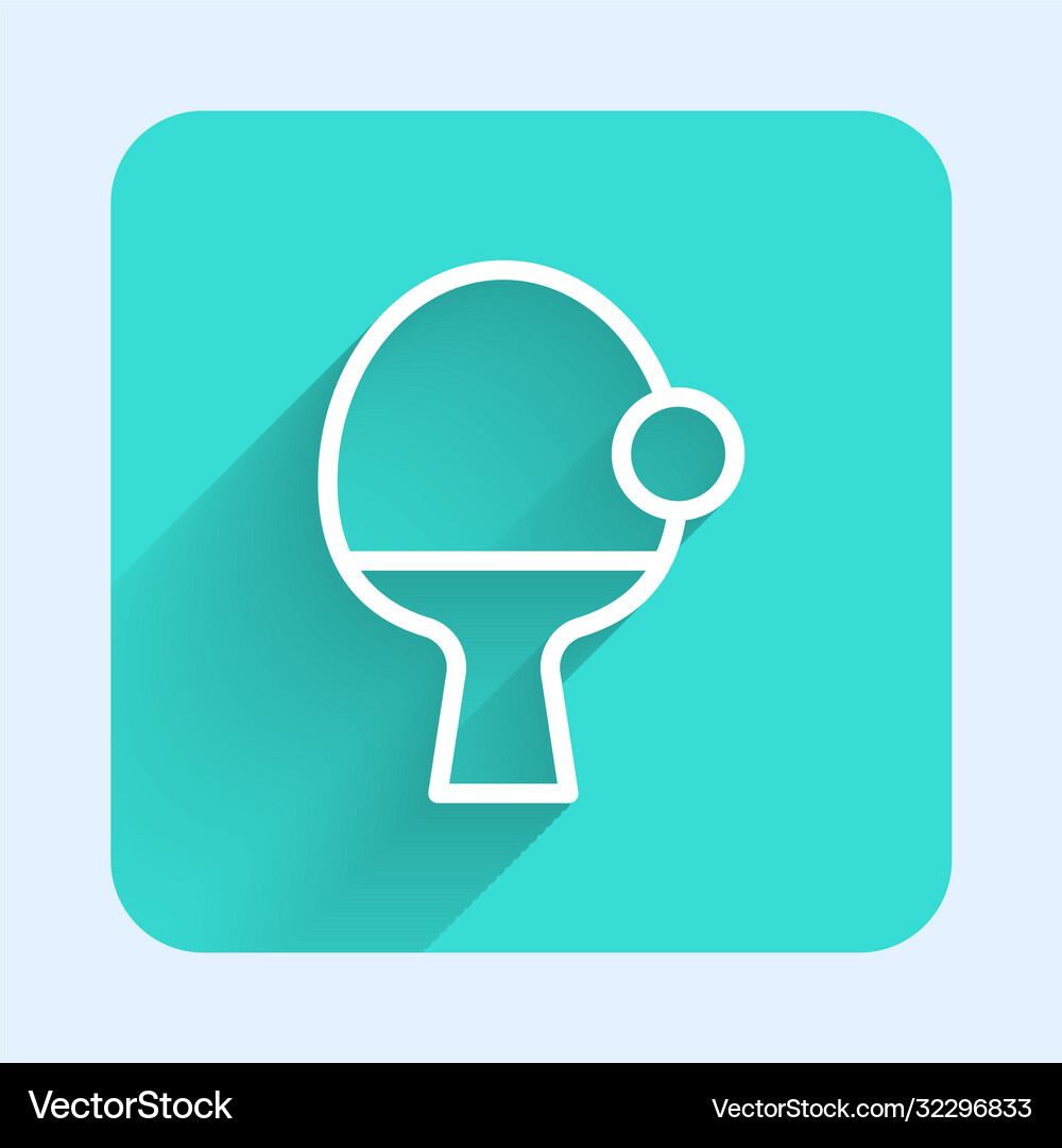White line racket for playing table tennis icon Vector Image