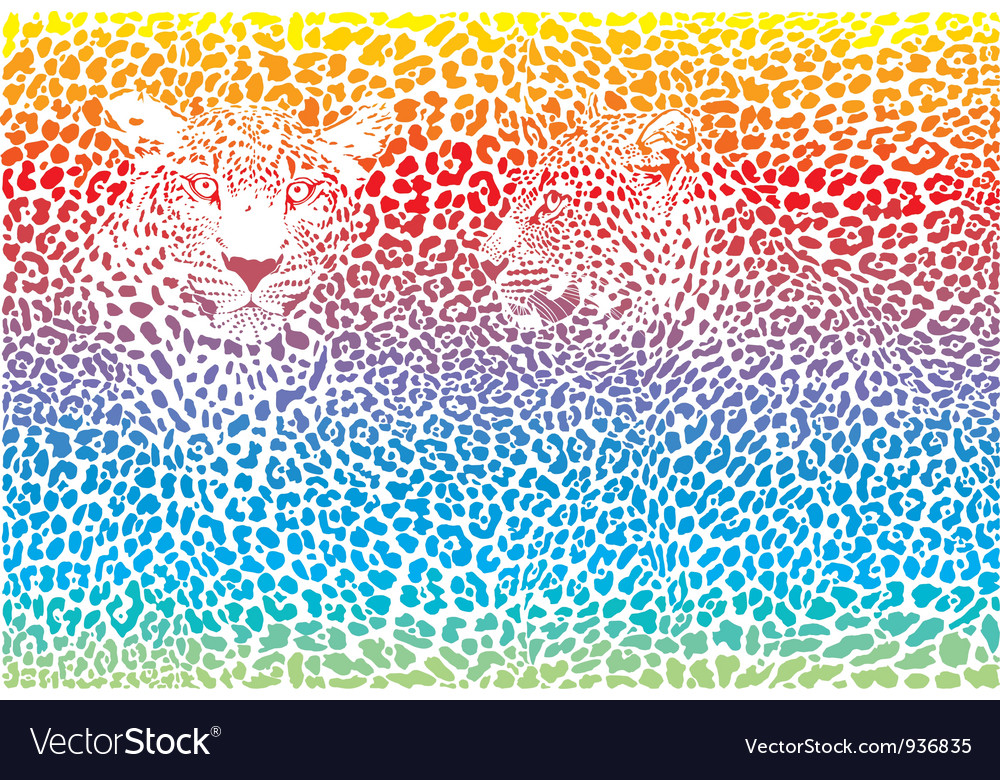 Leopard rainbow pattern background Royalty Free Vector Image