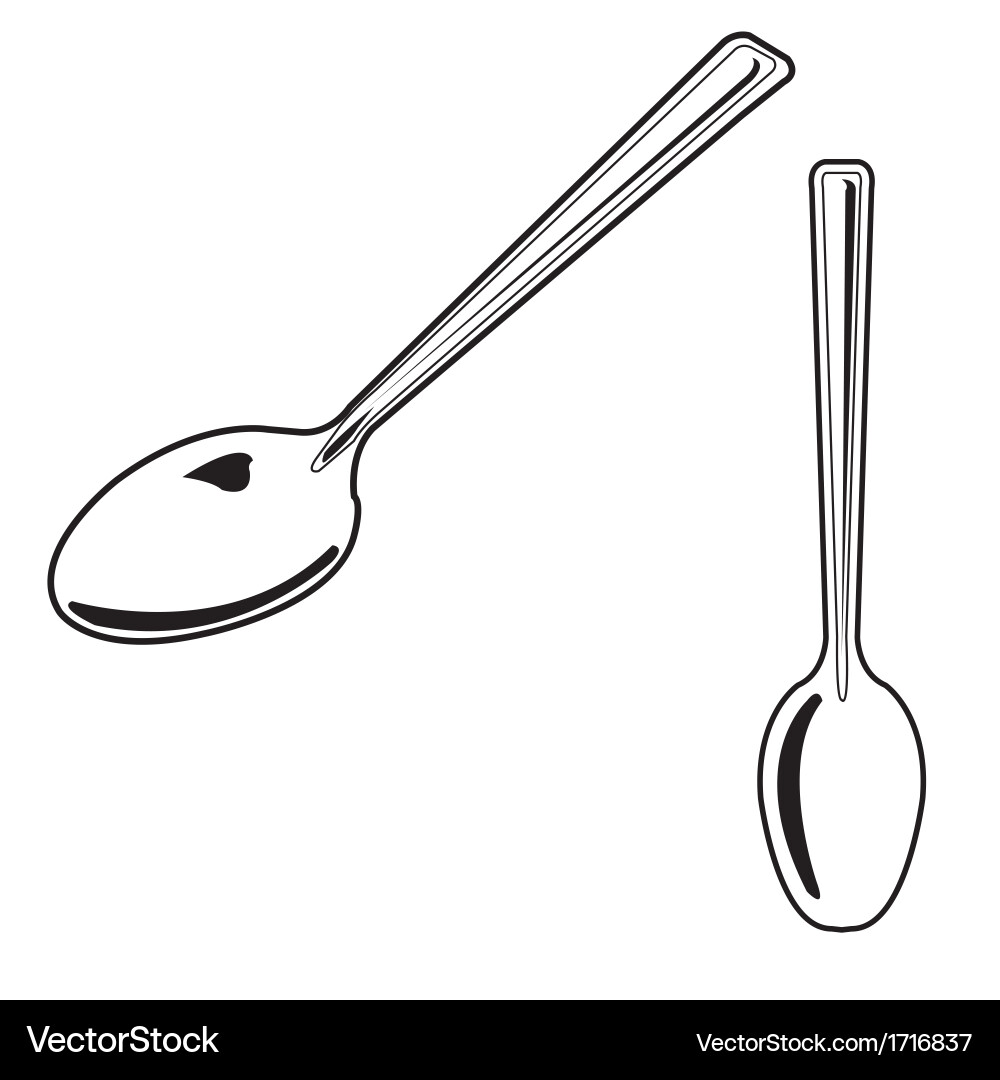 Spoon outline Royalty Free Vector Image - VectorStock