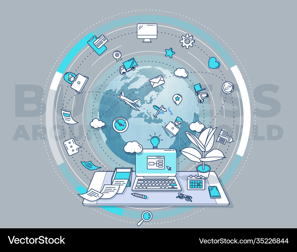 Business around world - detailed Royalty Free Vector Image