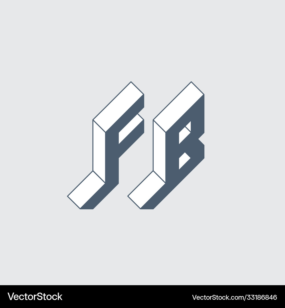 Fb - 2-letter code f and b - monogram or logotype Vector Image