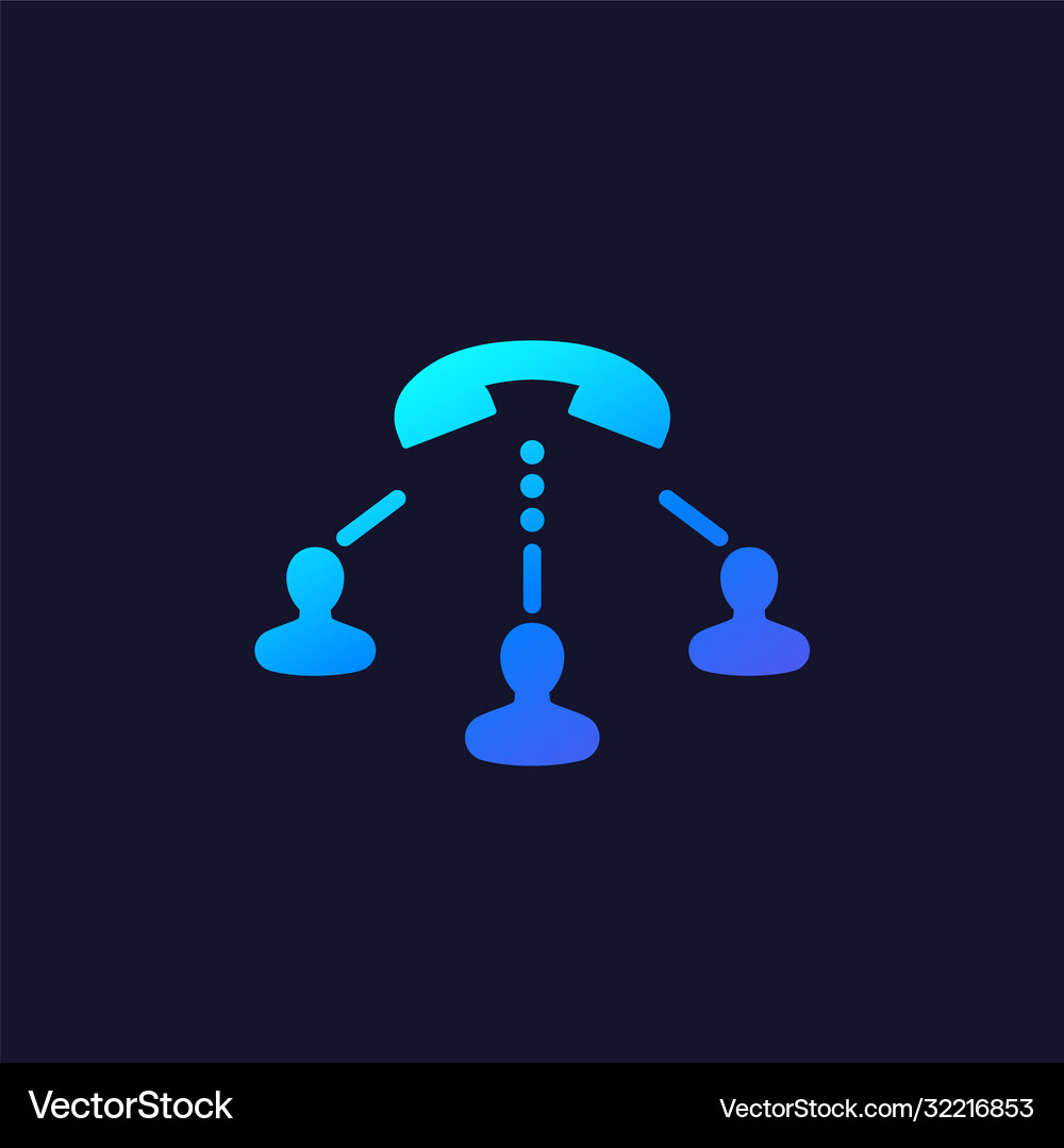 Group call icon on dark Royalty Free Vector Image