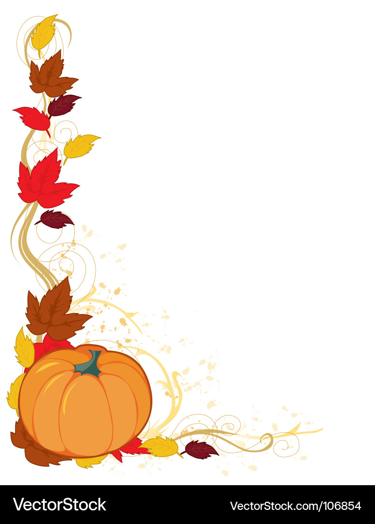 Pumpkin autumn border Royalty Free Vector Image