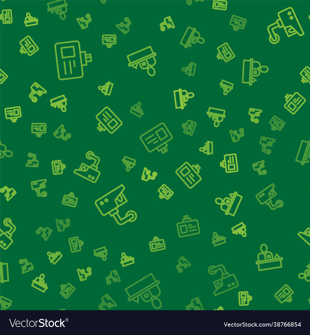 Set Line Identification Badge Security Camera Vector Image