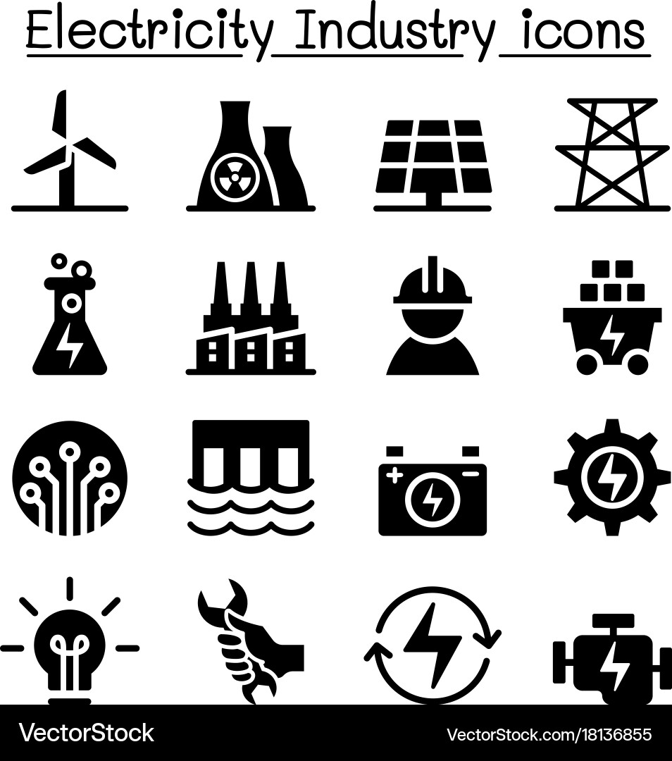 Electricity industry icon Royalty Free Vector Image