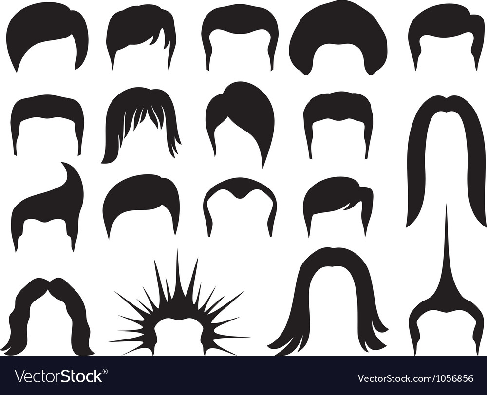 Hair style set for men - hair style collection Vector Image Hair style set for men - hair style collection Vector Image