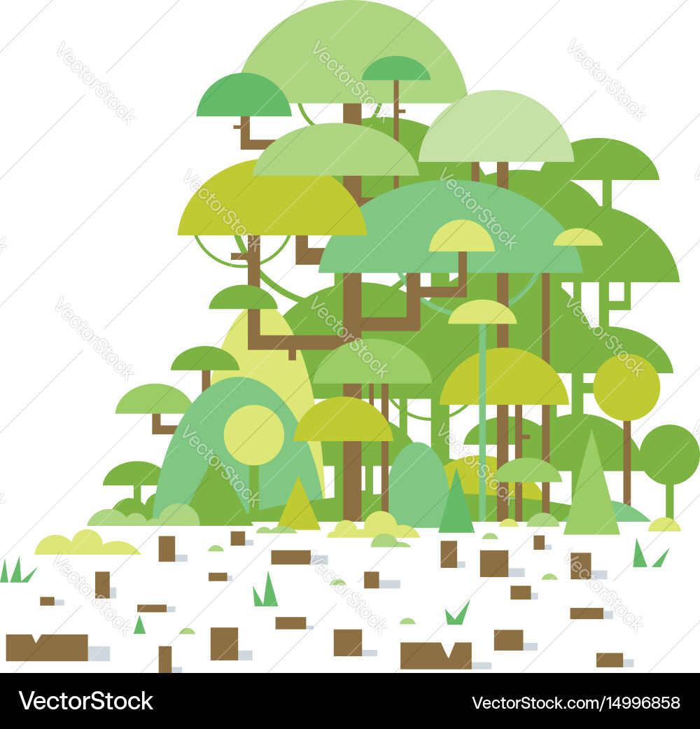 Tropical deforestation Royalty Free Vector Image