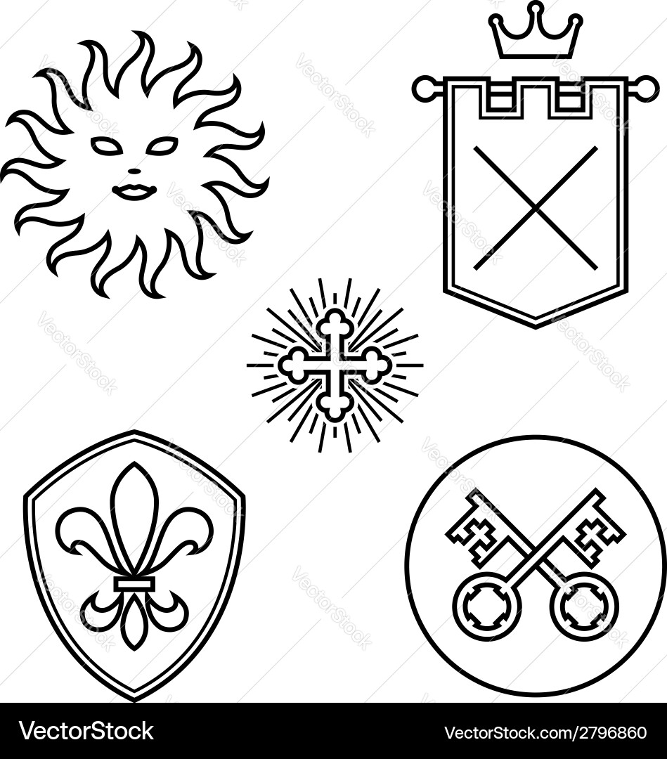 Vintage medieval design elements Royalty Free Vector Image