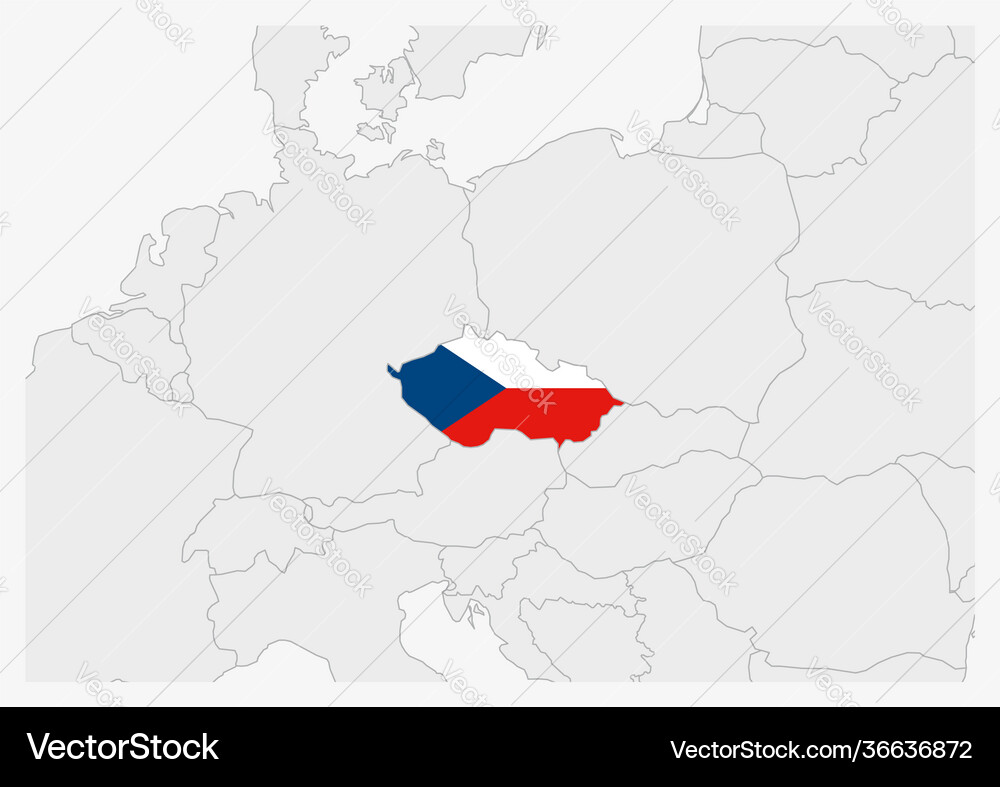 Czech republic map highlighted in republic Vector Image