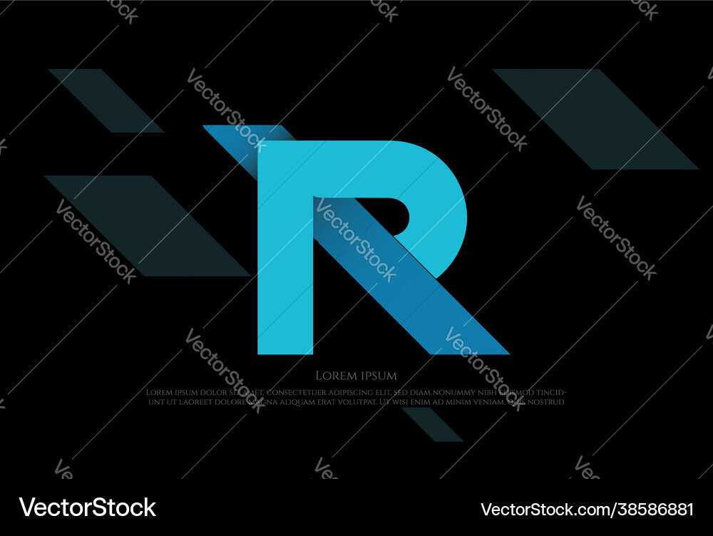 Simple initial letter r monogram logo design Vector Image