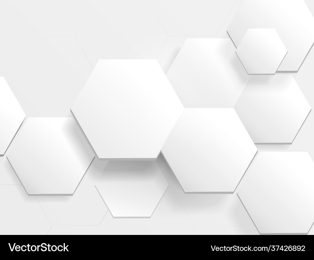 White hexagon technology digital hi tech concept Vector Image