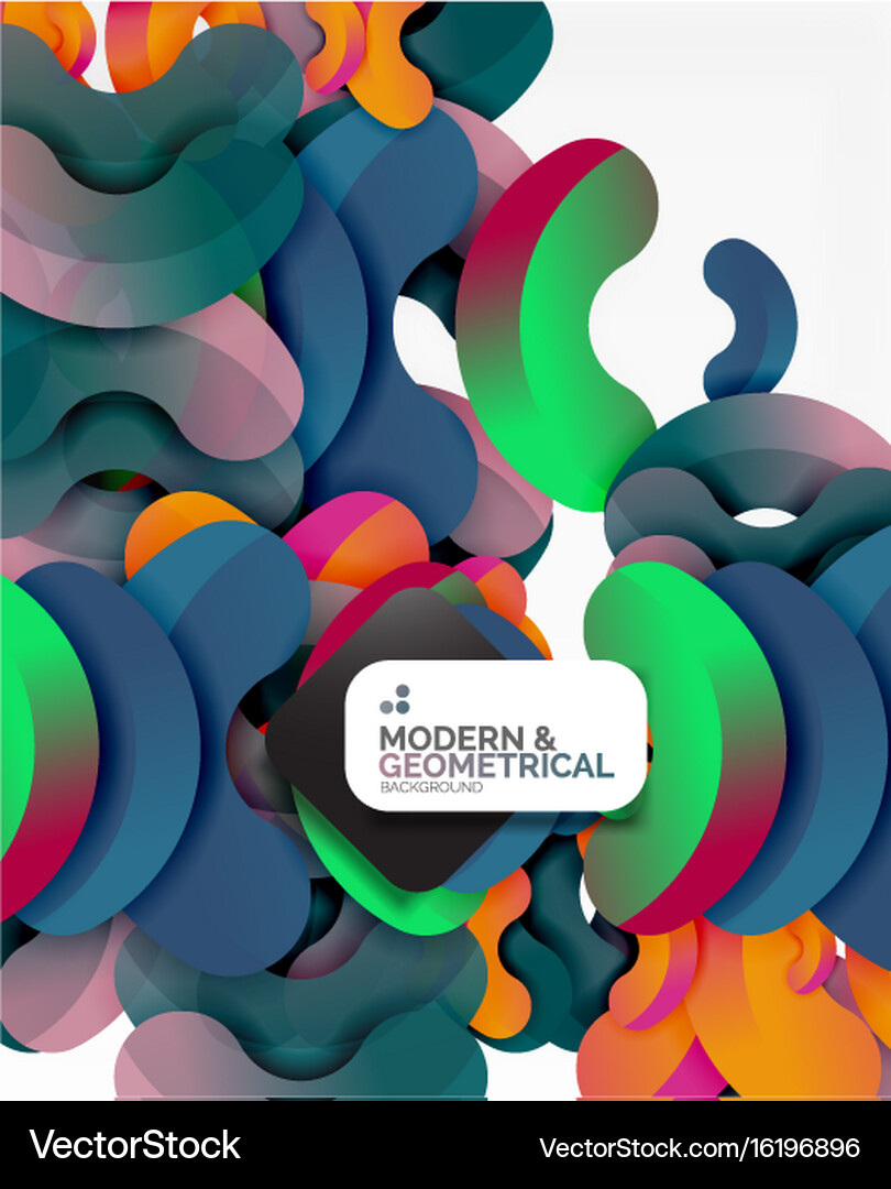 Abstract color geometric round shapes on white Vector Image