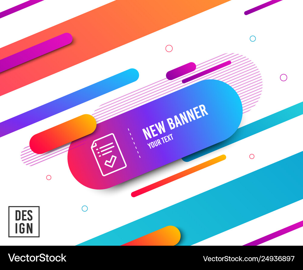 Approved checklist line icon accepted Royalty Free Vector