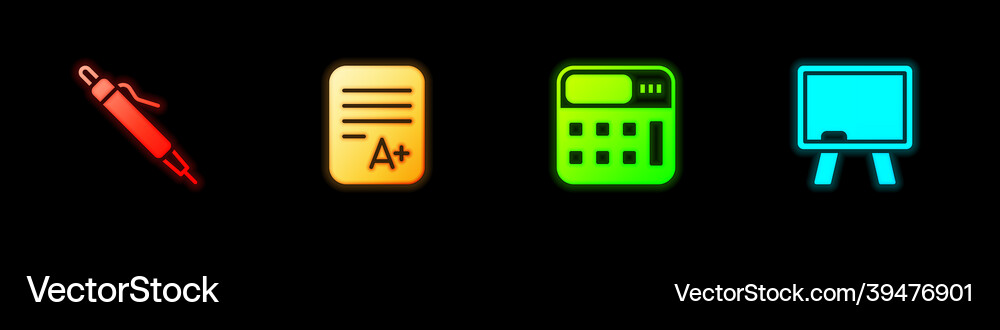 Set pen exam sheet with a plus grade calculator Vector Image