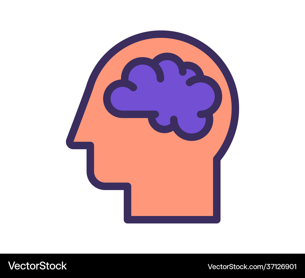 Thought imagination brain intellect single Vector Image