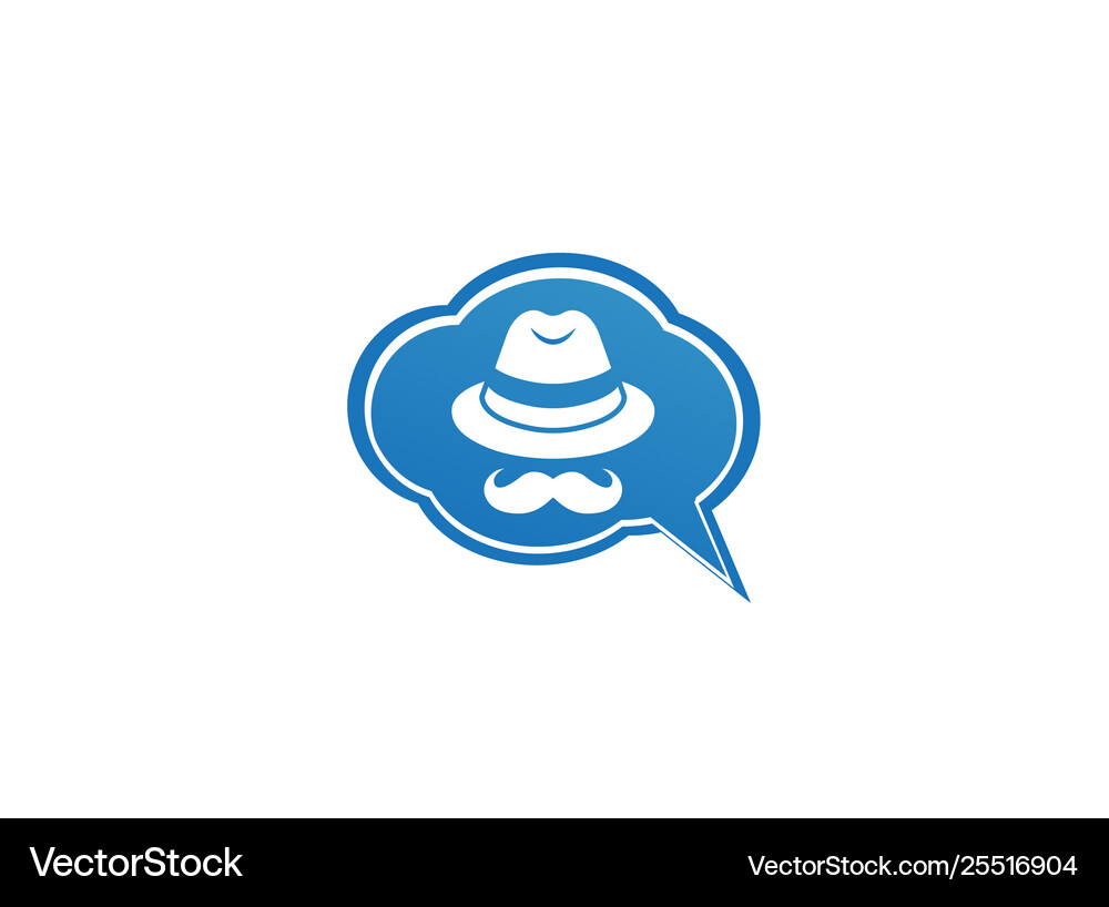 Inspector with hat and mustache for logo design Vector Image