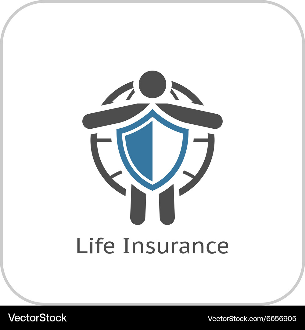 Life Insurance Icon Flat Design Royalty Free Vector Image