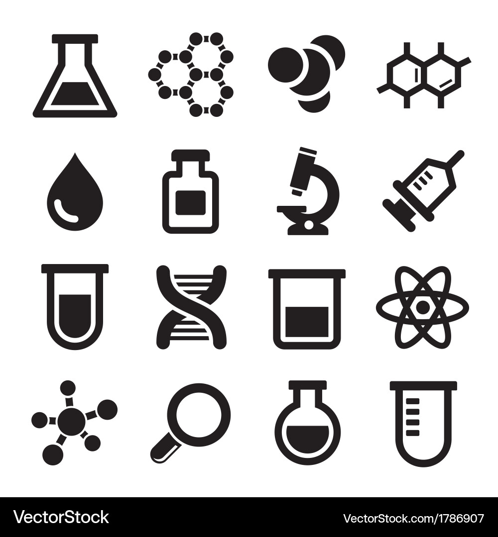 Chemical icons set Royalty Free Vector Image - VectorStock