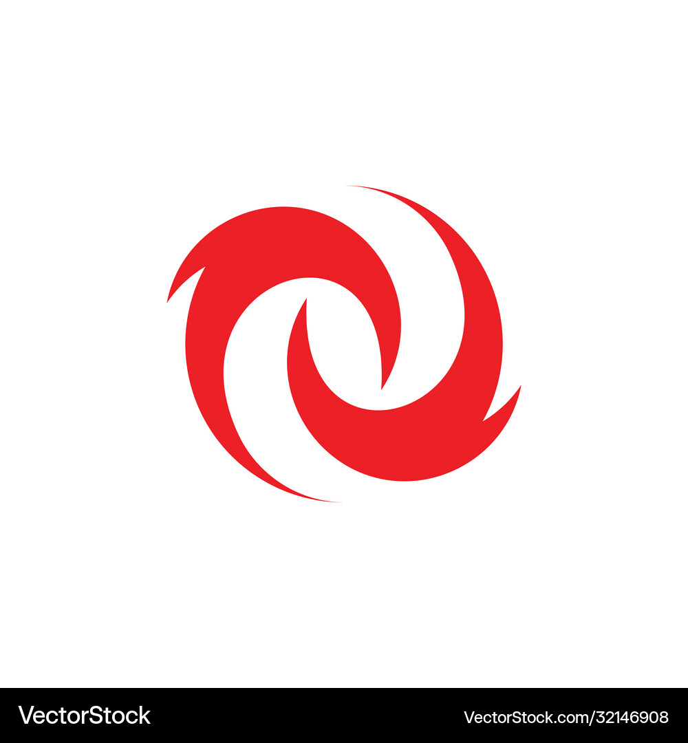 Curves circles rotation movement logo Royalty Free Vector