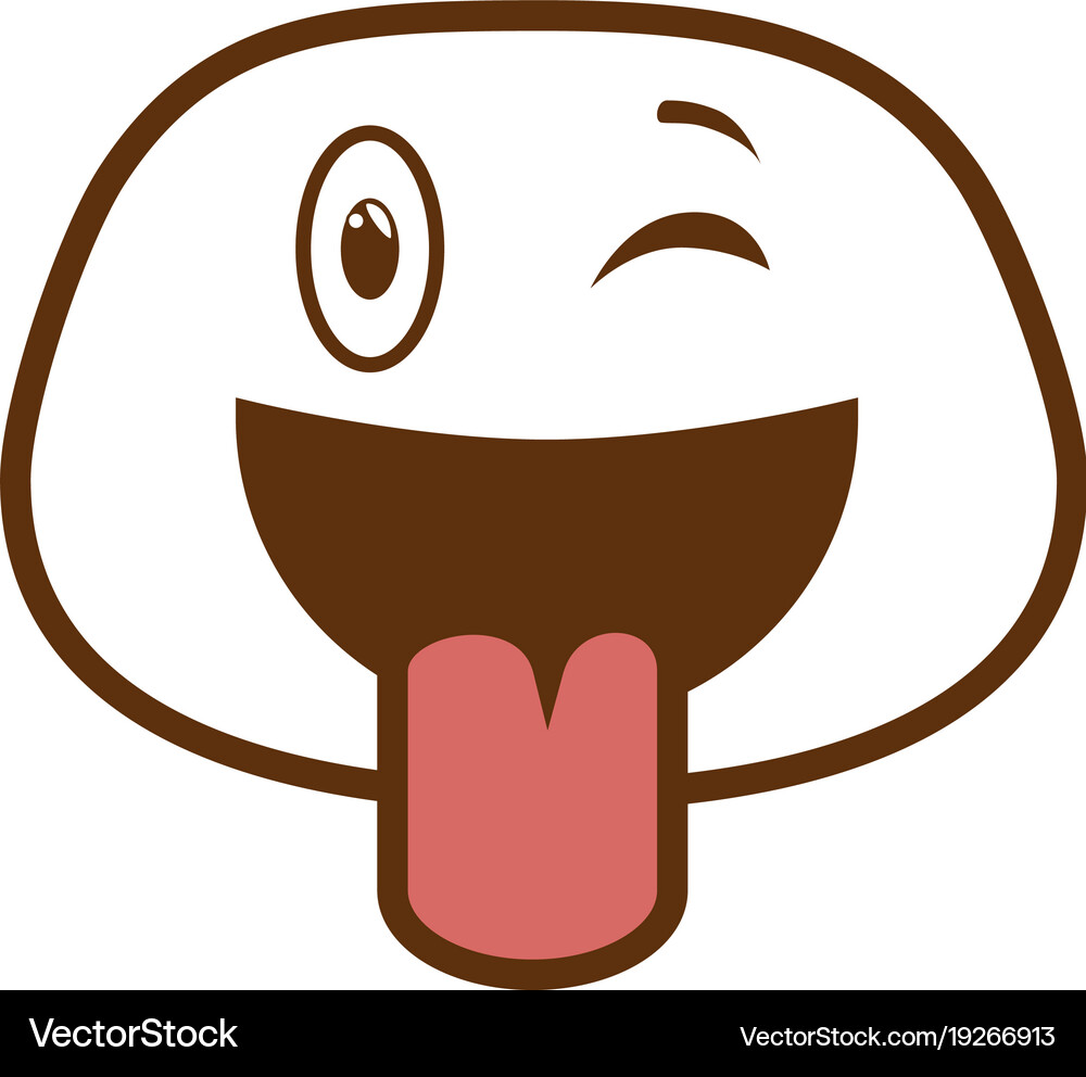 Crazy face emoji character Royalty Free Vector Image