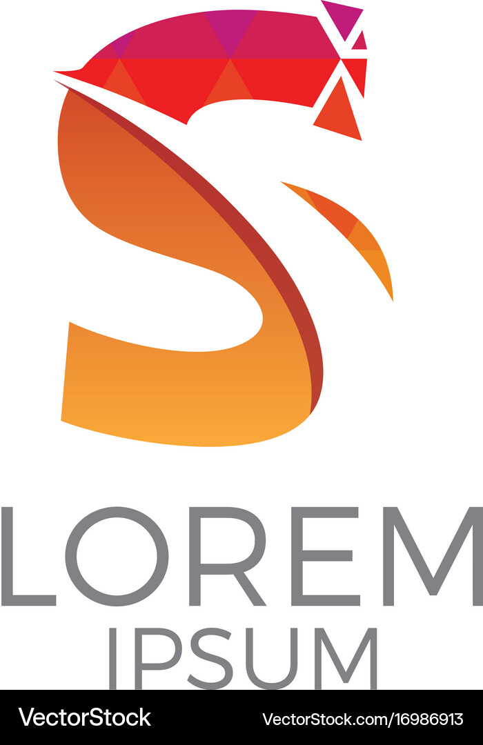 Letter s geometric Royalty Free Vector Image - VectorStock