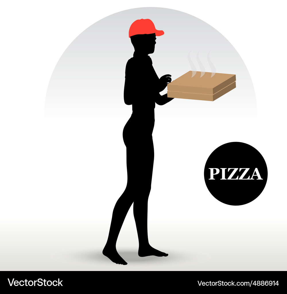 Pizza delivery person Royalty Free Vector Image