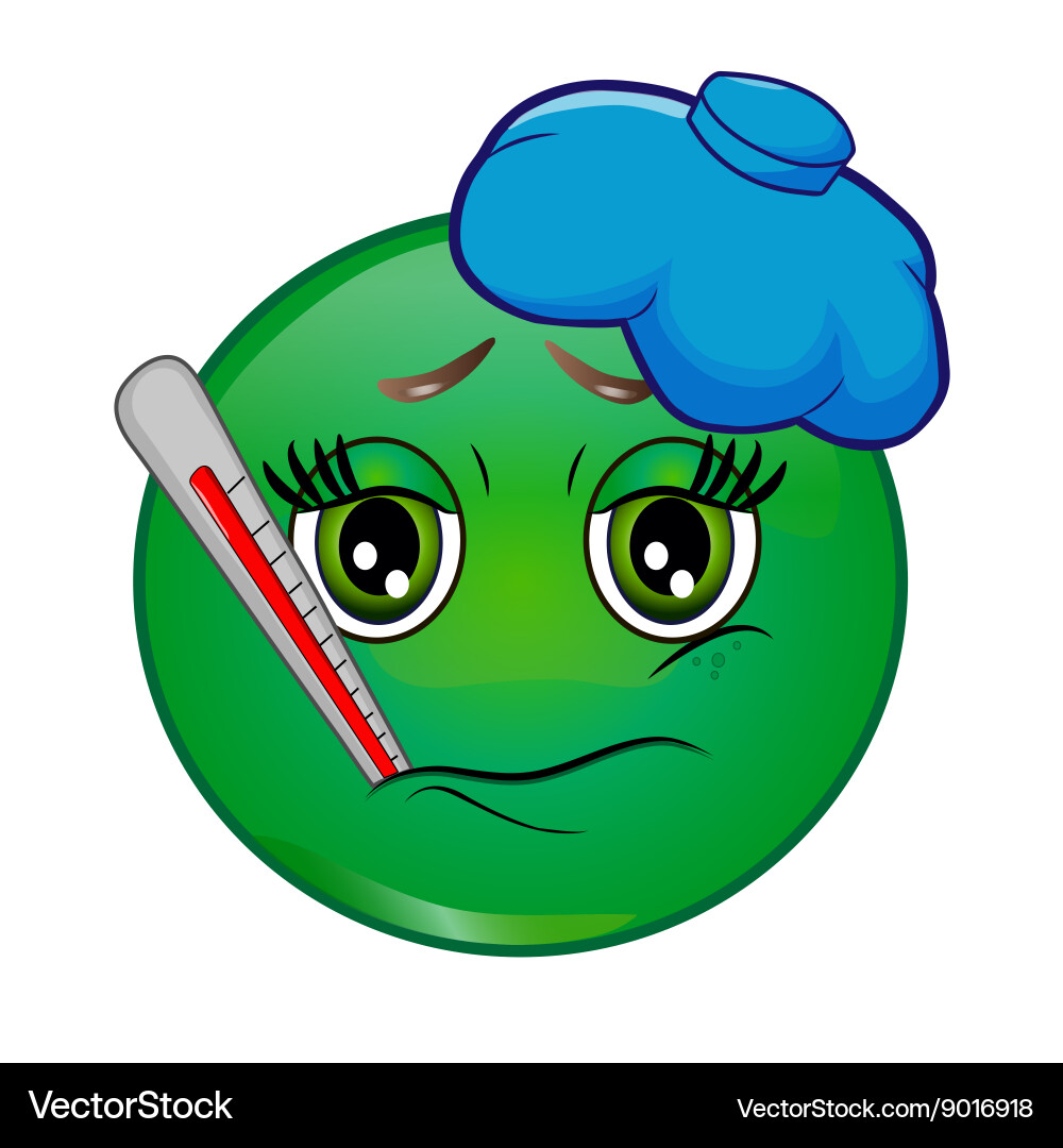 Sick emoticon smiley Royalty Free Vector Image