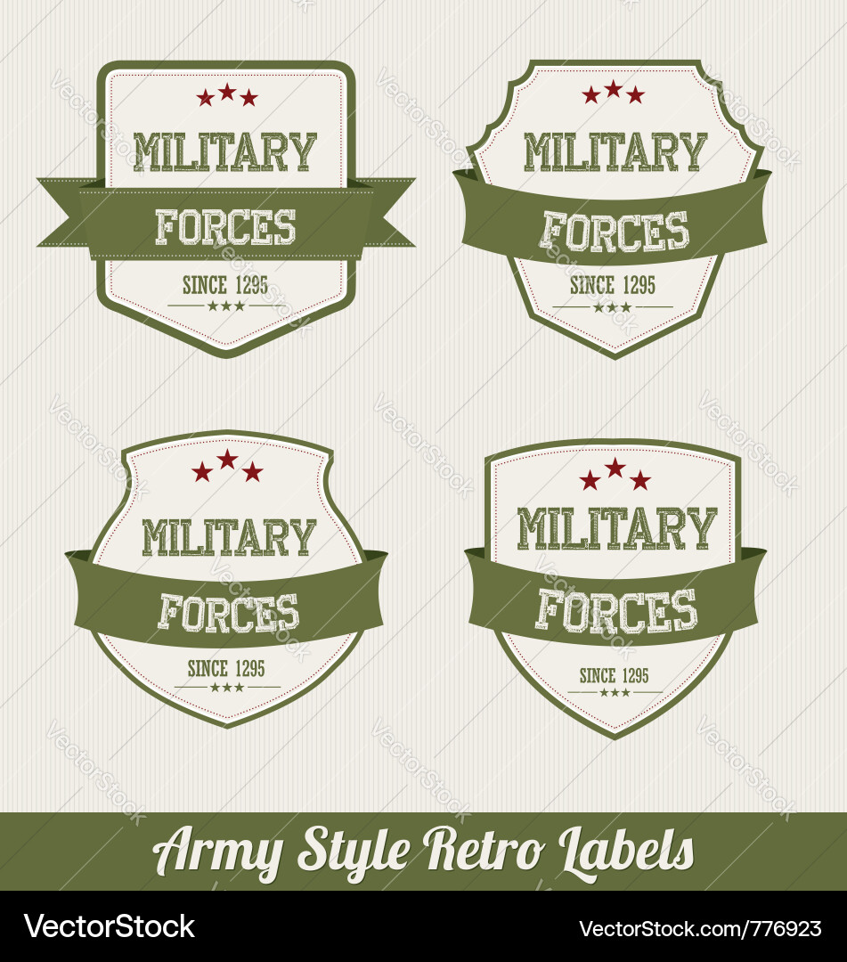 Army labels Royalty Free Vector Image - VectorStock