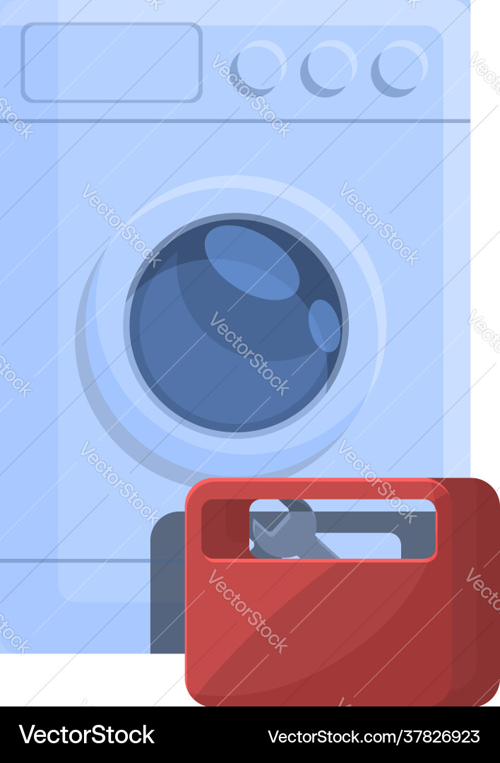 Toolbox broken washing machine icon cartoon style Vector Image