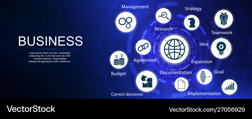Business components banner Royalty Free Vector Image