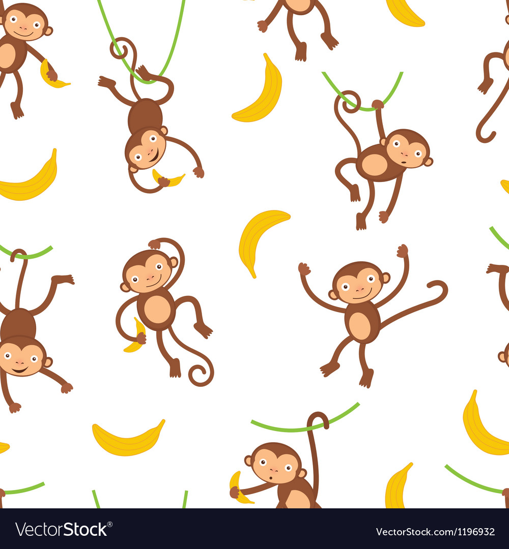 Monkey pattern Royalty Free Vector Image - VectorStock