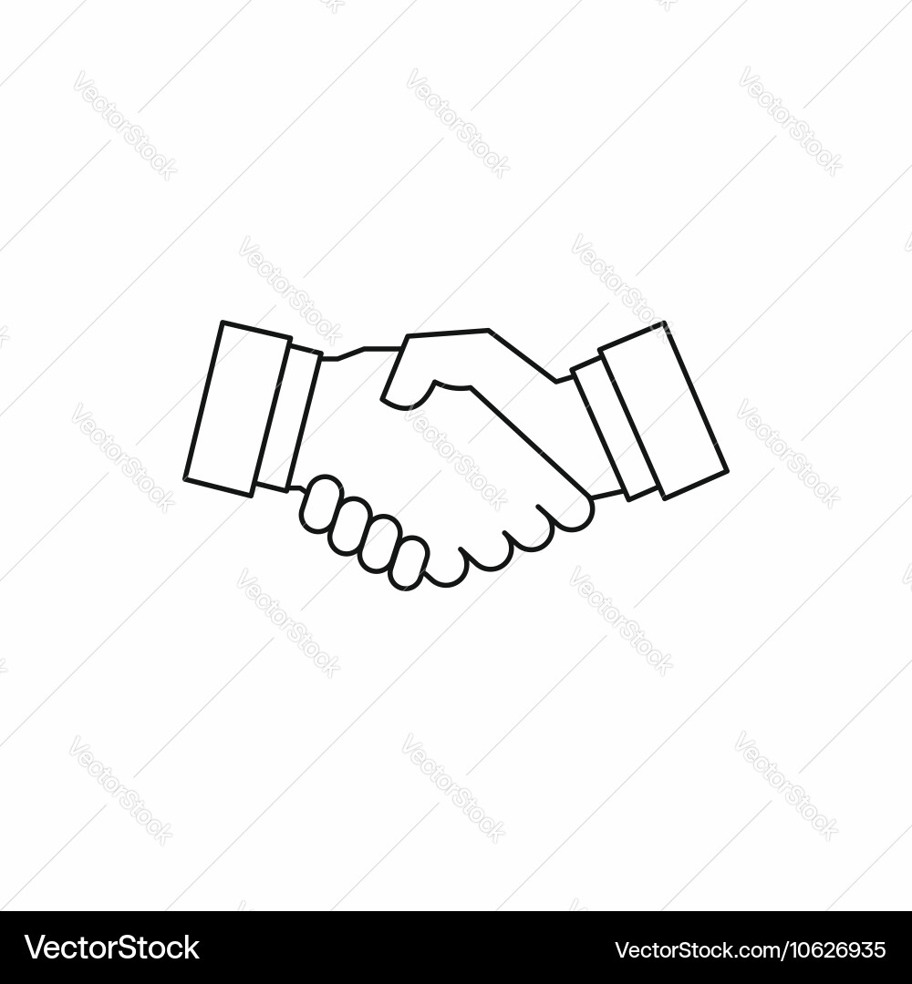 Handshake icon in outline style Royalty Free Vector Image