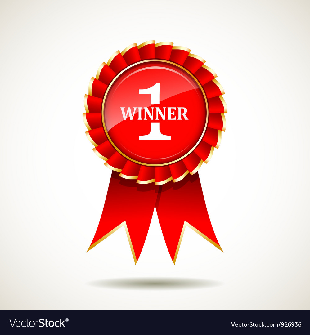 Red and gold the winner ribbon award Royalty Free Vector Image ...