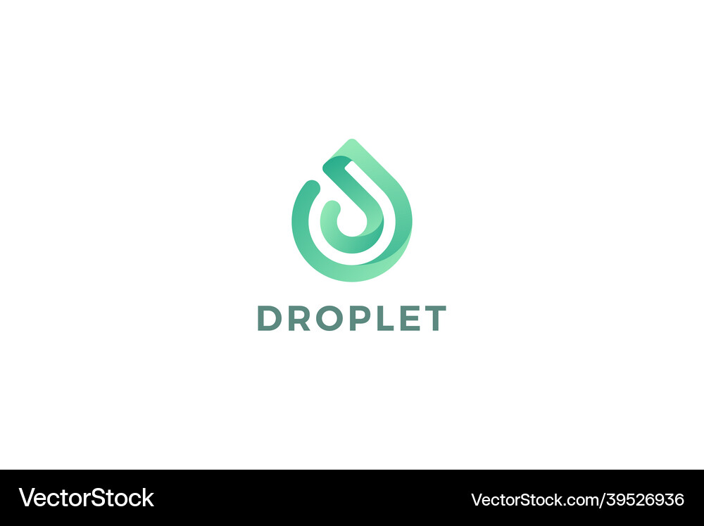 Letter d creative 3d green colour drop logo Vector Image